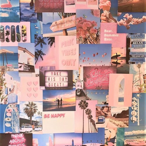 Pink Aesthetic Pretty Large A4 Size Wall Collage Kit Room - Etsy Israel
