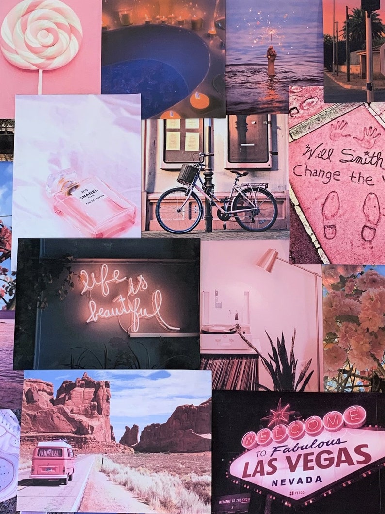 Pink Aesthetic Pretty Large A4 Size Wall Collage Kit Room - Etsy Canada