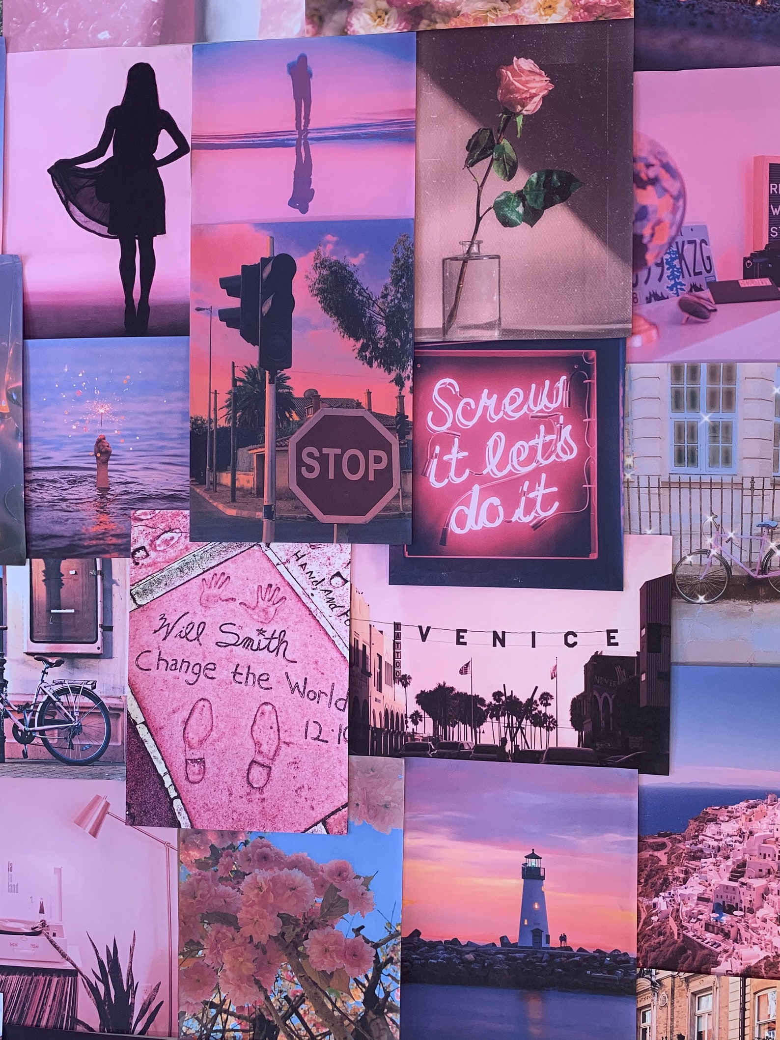 Pink Aesthetic Pretty Large A4 Size Wall Collage Kit Room Etsy Canada