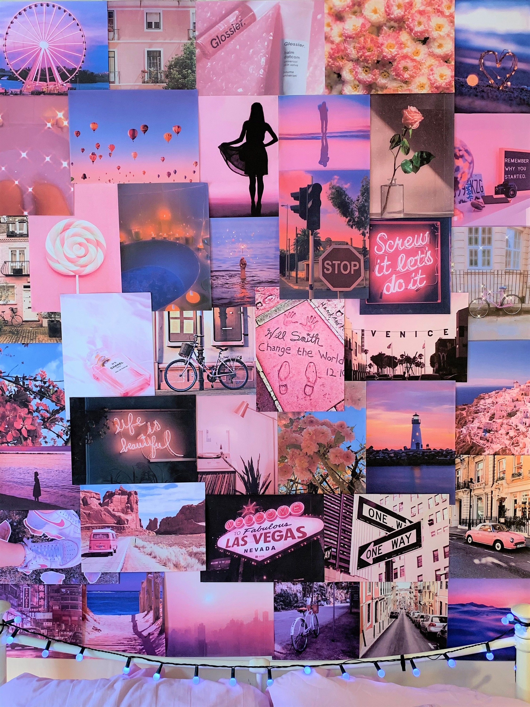 Pink Aesthetic Pretty Large A4 Size Wall Collage Kit Room Etsy