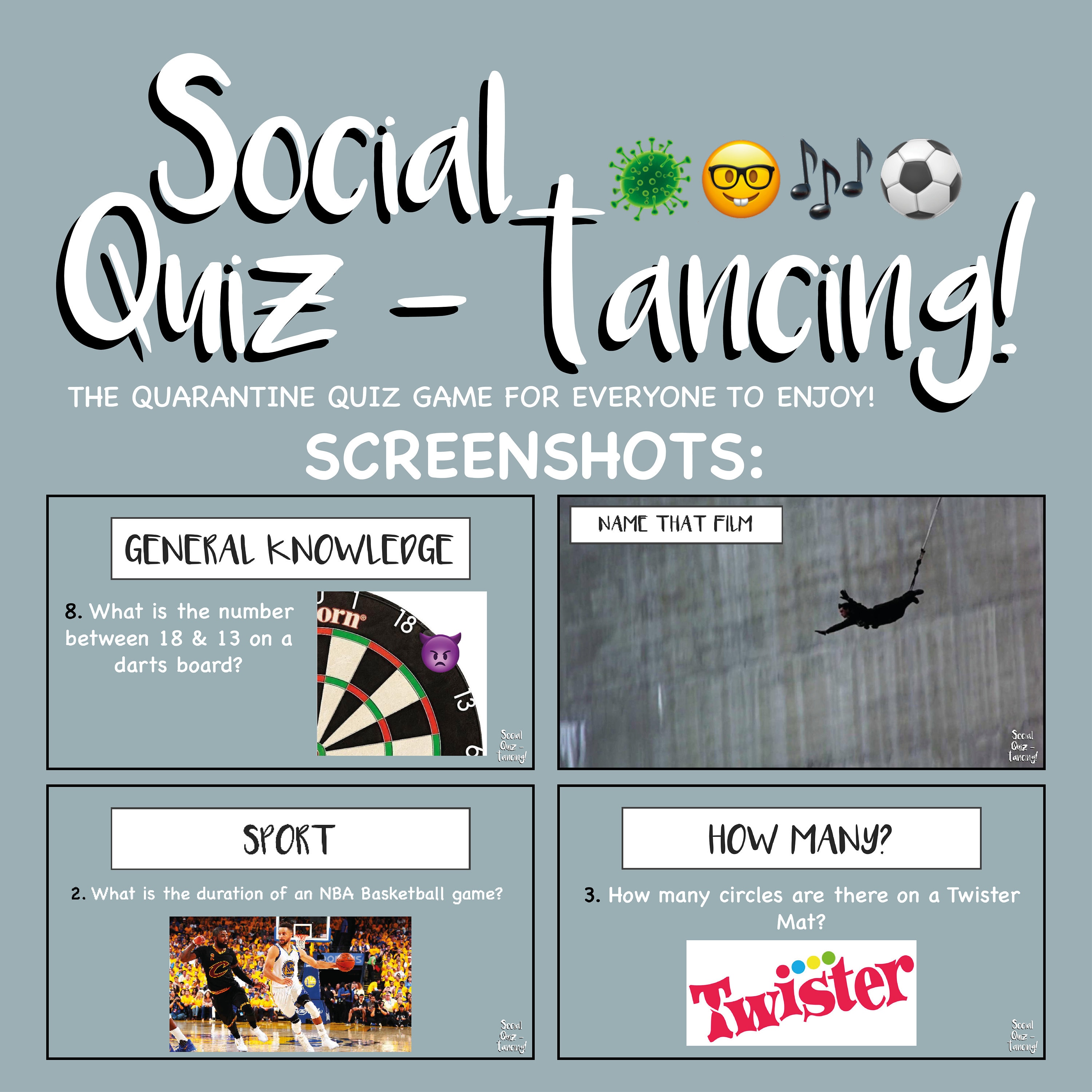 Social Quiz-tancing! A Zoom Skype Microsoft Teams Google Hangouts ...