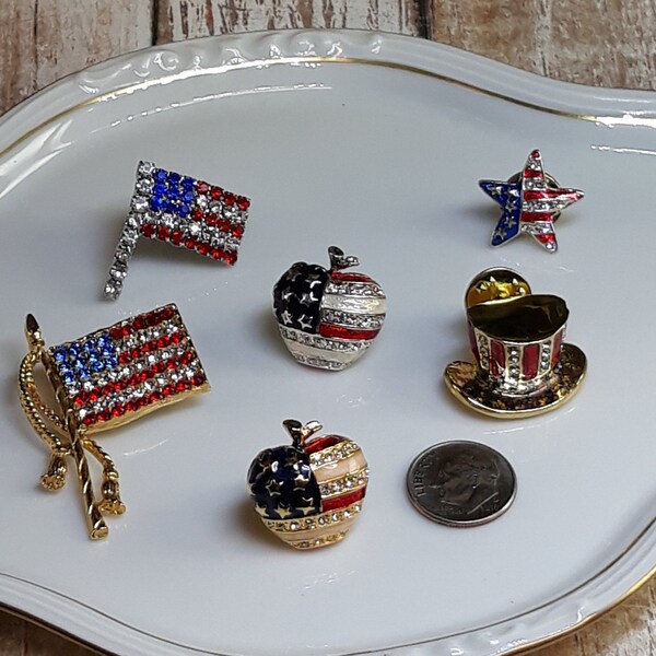 American Flag Tac Pins - Etsy