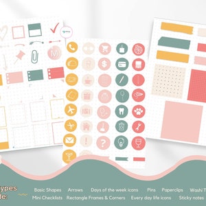 Digital Stickers Spring Coloured Pack, 500 Pre-cropped PNG Stickers ...