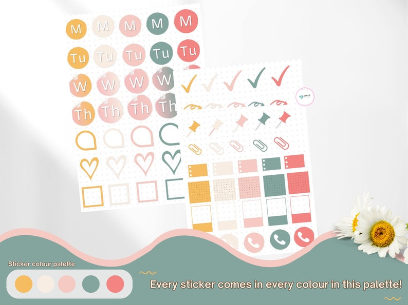 Digital Stickers Spring Coloured Pack, 500 Pre-cropped PNG Stickers ...