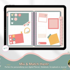 Digital Stickers Spring Coloured Pack, 500 Pre-cropped PNG Stickers ...