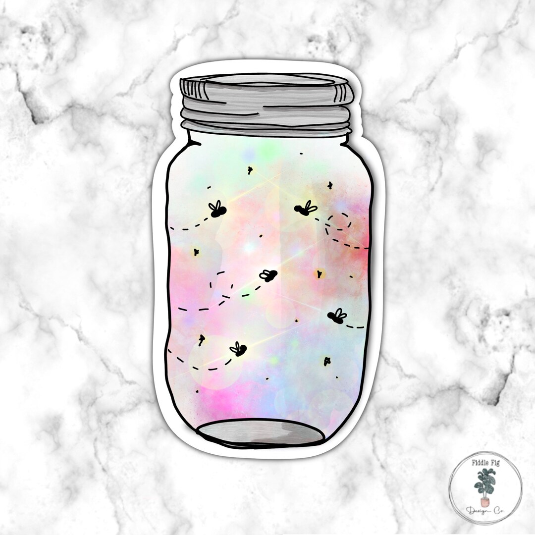 Fireflies in a Jar Sticker | Bug Sticker | Hydroflask Sticker | Laptop ...