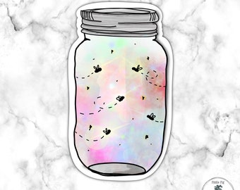 Cute Firefly in a Jar Vinyl Sticker, Firefly Sticker for Laptop, Cool ...