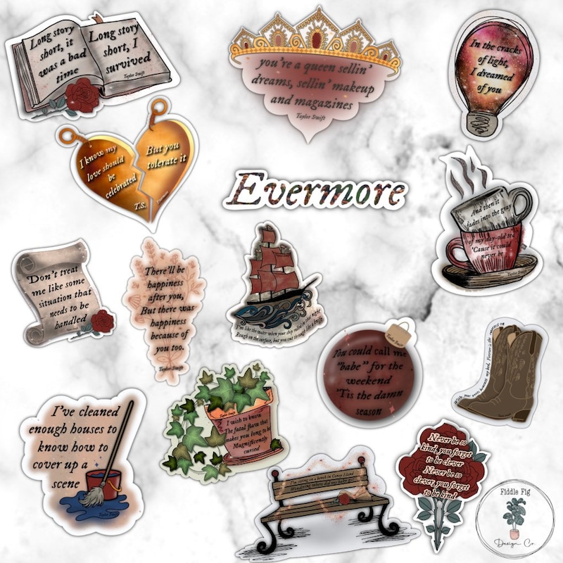 Evermore Stickers Pack - Etsy