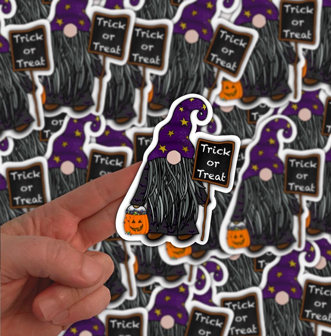 Halloween Gnome Sticker | Trick or Treat Sticker | Halloween Sticker ...
