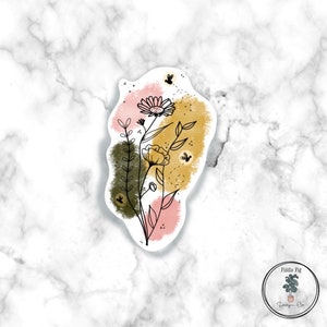 Floral Doodle Sticker - Etsy