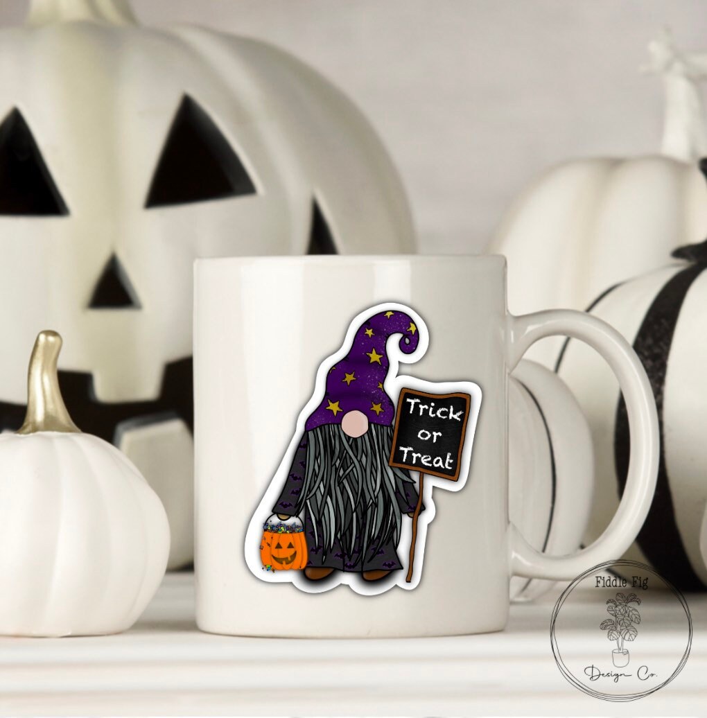 Halloween Gnome Sticker Trick or Treat Sticker Halloween | Etsy