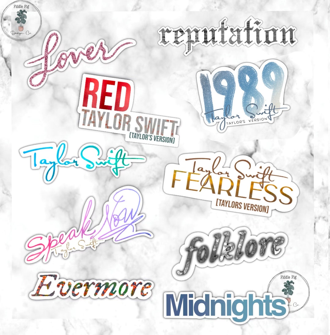 Taylor Swift Album Sticker Set midnights Evermore - Etsy Australia