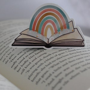 Rainbow Book Sticker - Etsy