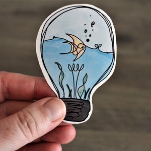 Fish Bowl Lightbulb Sticker - Etsy