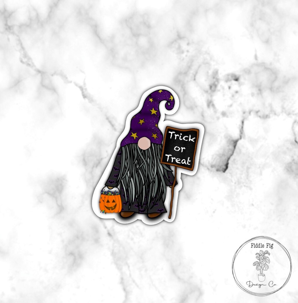 Halloween Gnome Sticker Trick or Treat Sticker Halloween | Etsy