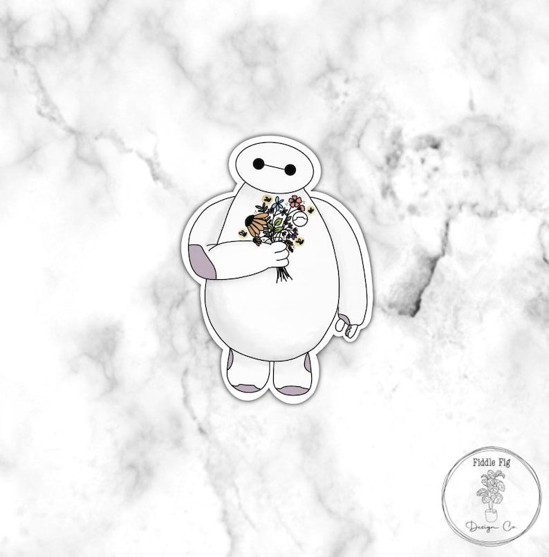 Floral Baymax Sticker Disney Sticker Big Hero 6 - Etsy