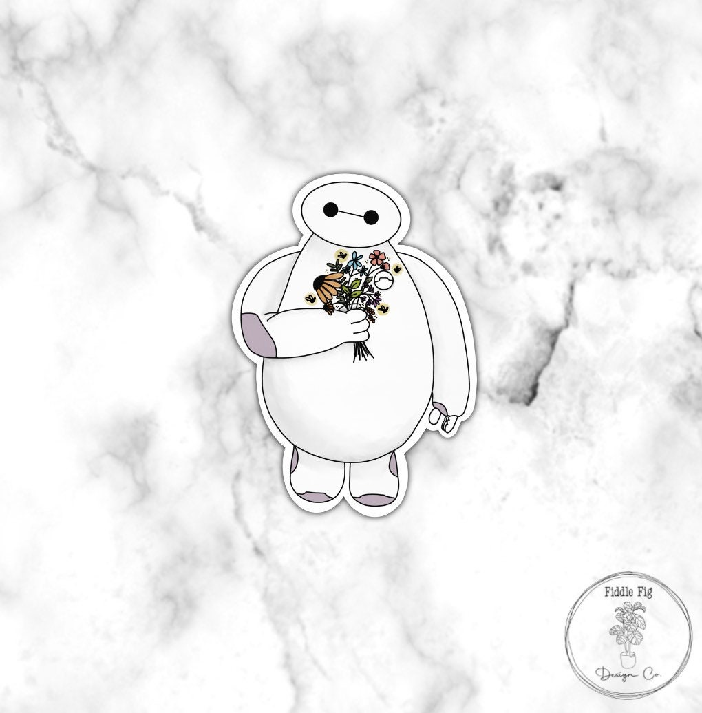 Floral Baymax Sticker Disney Sticker Big Hero 6 - Etsy