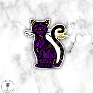 Hocus Pocus Cat Sticker |hocus Pocus Sticker| Magic Sticker | Halloween ...