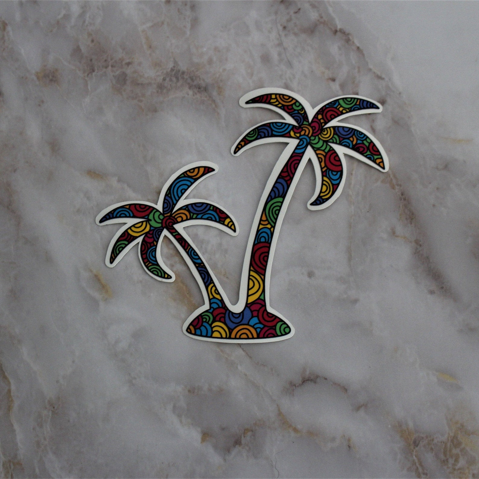 Rainbow Palm Tree Sticker Beach Sticker Tree Sticker | Etsy