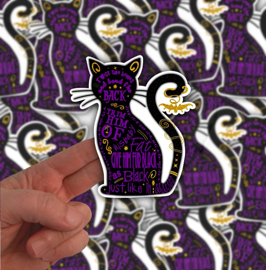 Hocus Pocus Cat Sticker |hocus Pocus Sticker| Magic Sticker | Halloween ...
