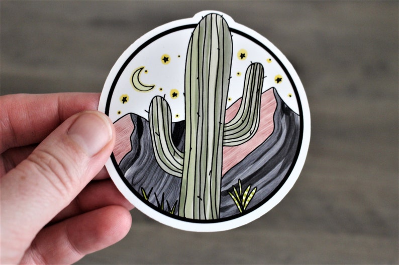 Desert Cactus Sticker - Etsy