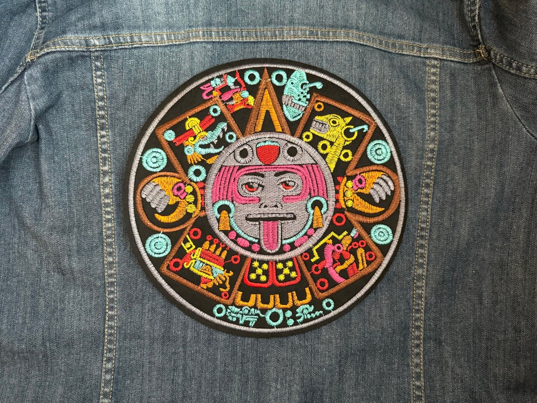 Tlaloc Mexican Aztec Rain God Iron on Patch or Sew Large Ethnic Patch ...