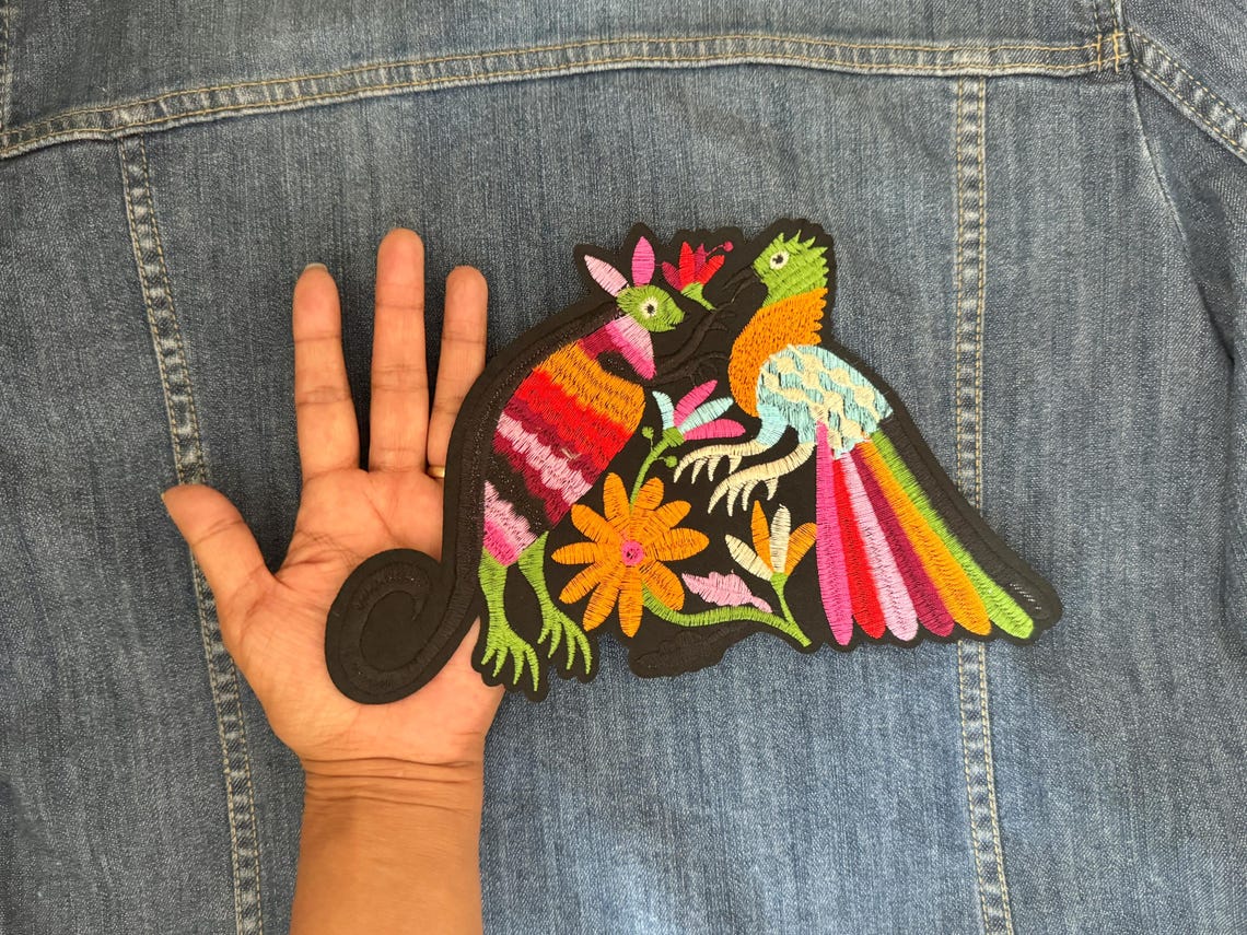Otomi Birds Iron-on Patch: Mexican Embroidered Appliqué Folk Art - Etsy