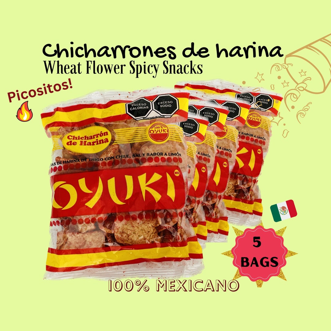 Mexican Chicharrones 5 Bags OYUKI Spicy Snack Wheat Flower - Etsy