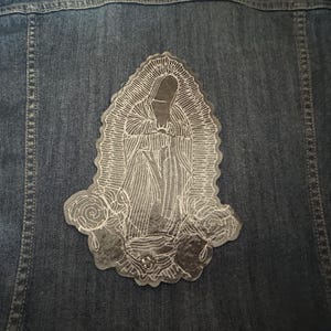 Lady Guadalupe Maria Large Iron on Patch Sew Appliqué Sequin & Stamped ...