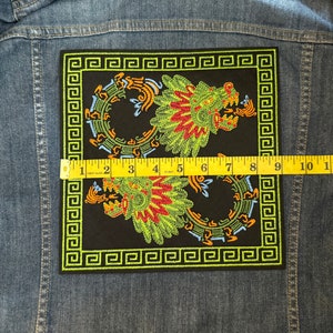 Aztec Large Quetzalcoatl Iron on Patch or Sew Patch Embroidered Mexican ...