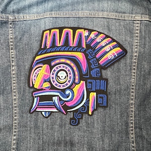 Tláloc Dios Mexicano Azteca Hierro en Parche o Coser Étnico Cómic ...