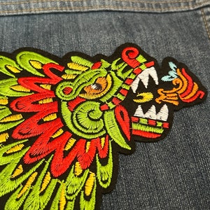 Quetzalcoatl Mexican Aztec Dragon Iron on Patch or Sew Ethnic Patch for ...