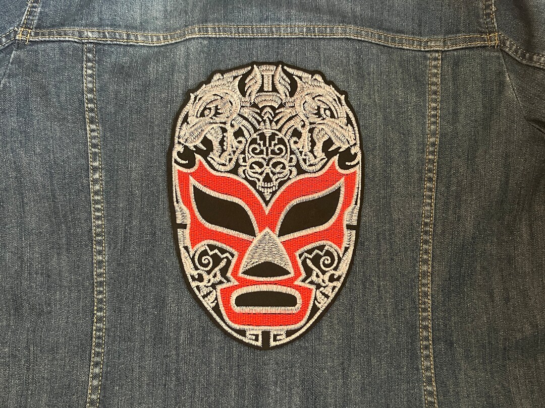 Mexican Luchador Wrestler Large Aztec Style Iron on Patch or Sew Patch ...
