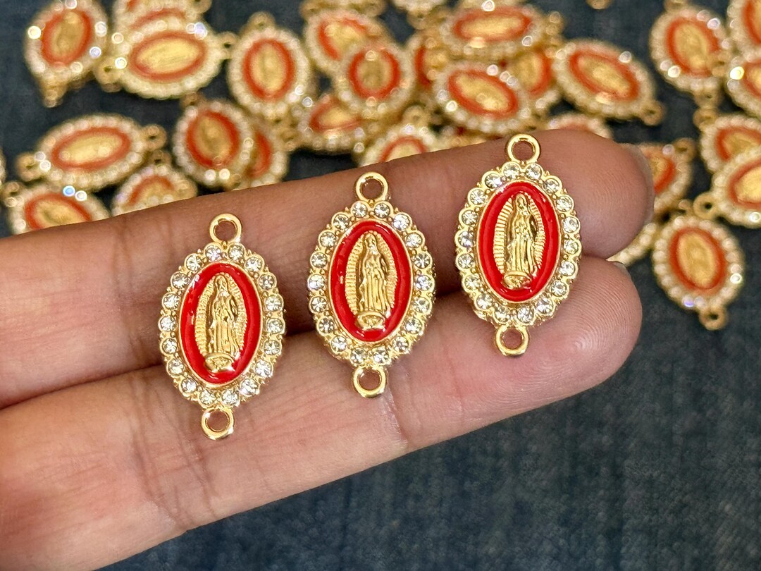 16 Pcs Lady of Guadalupe Virgin Mary Connector Links Spacer Center ...