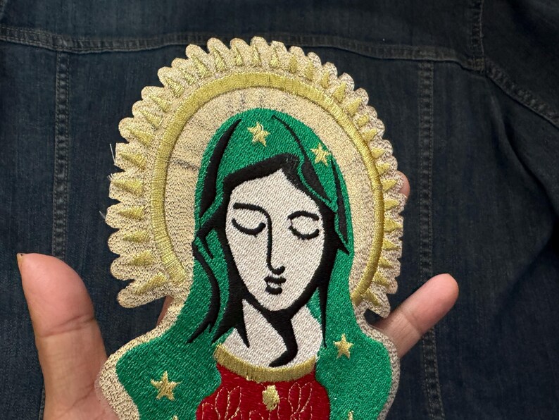 Lady of Guadalupe Iron on Patch or Sew Embroidered Appliqué Virgen Mary ...