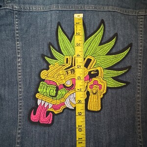 Aztec Quetzalcoatl Head Embroidered Iron on Patch or Sew Patch Mexican ...