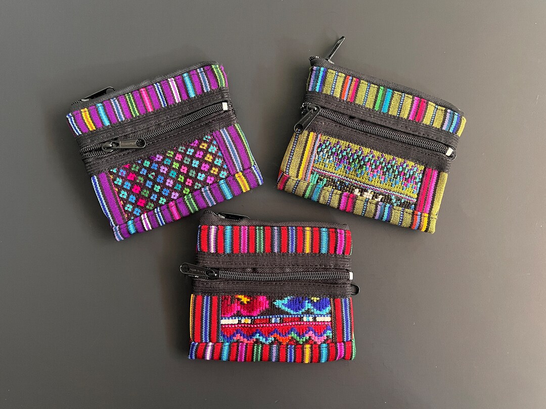 Set of 3 Coin Pouches Authentic Mexican Handwoven Coin Purse With Three ...