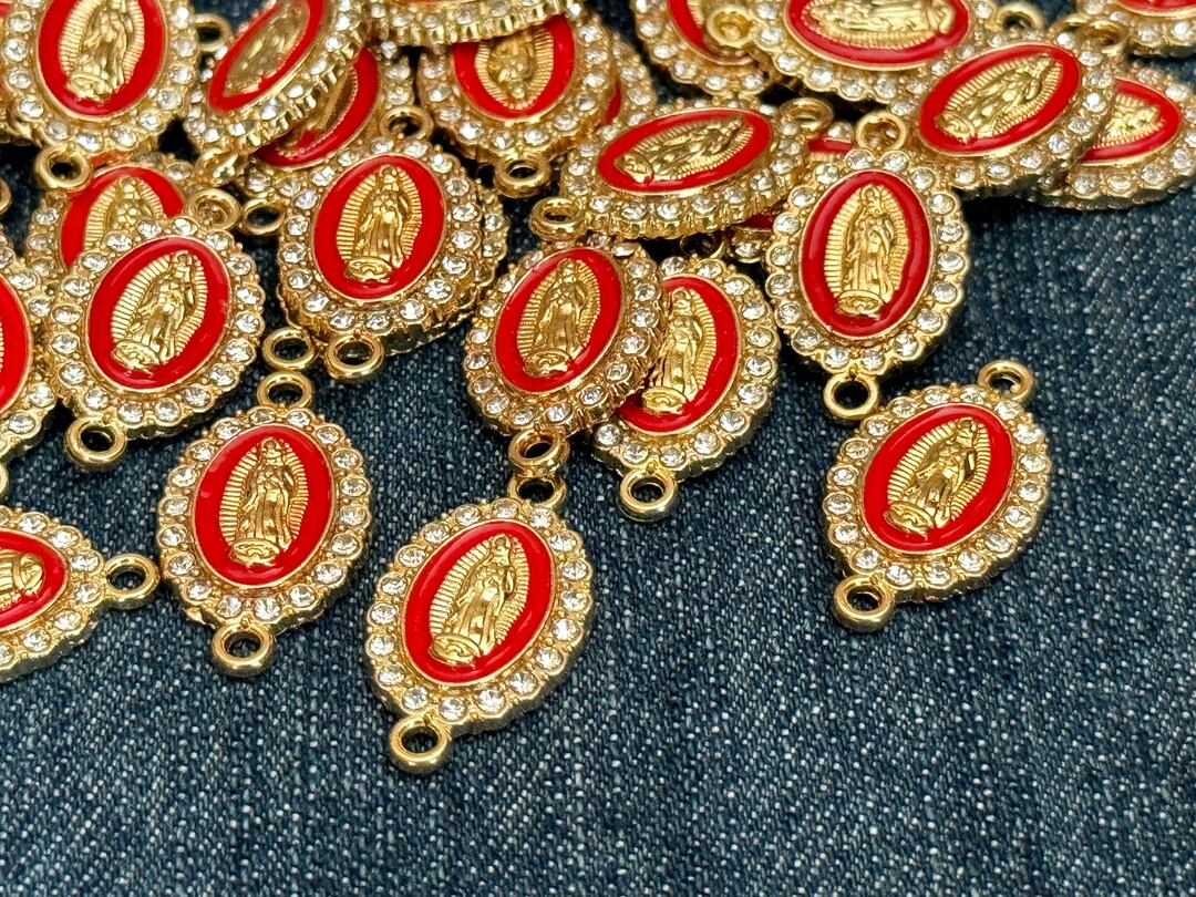 15 Pcs Lady of Guadalupe Virgin Mary Connector Links Spacer Center ...
