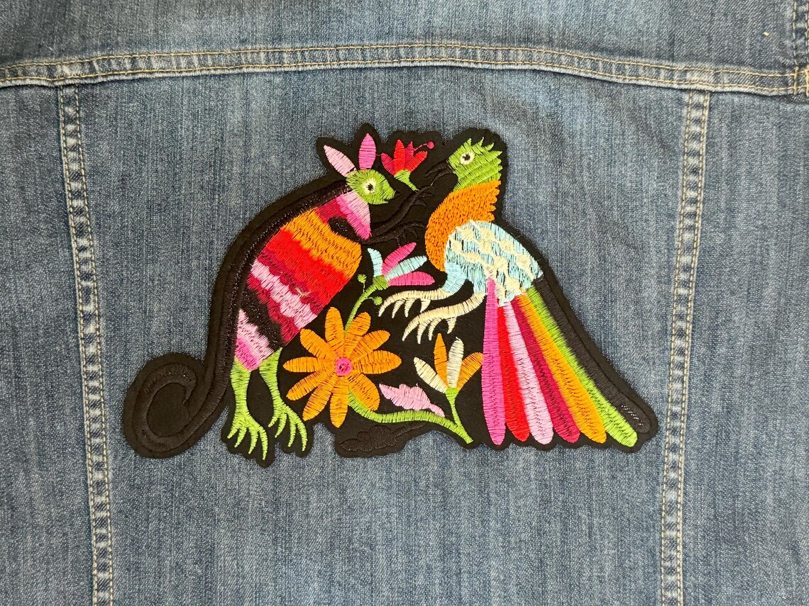 Otomi Birds Iron-on Patch: Mexican Embroidered Appliqué Folk Art - Etsy