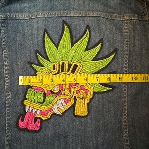 Aztec Quetzalcoatl Head Embroidered Iron on Patch or Sew Patch Mexican ...