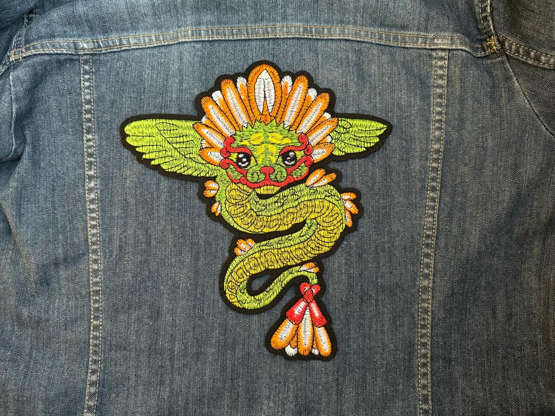 Aztec Quetzalcoatl Mexican Dragon Large Iron on Patch or Sew ...