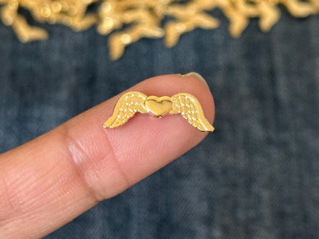 28 Pcs Hear Angel Wings Connector Mini Spacer Religious Jewelry Making ...