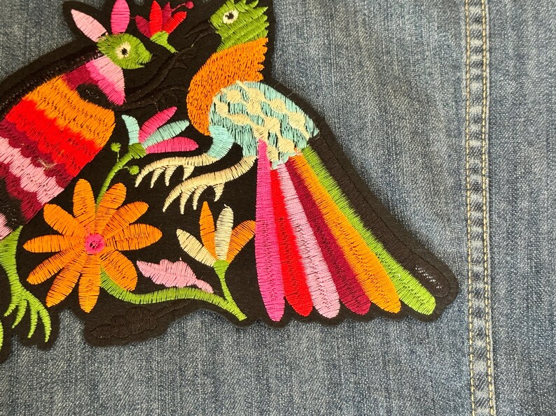 Otomi Birds Iron-on Patch: Mexican Embroidered Appliqué Folk Art - Etsy