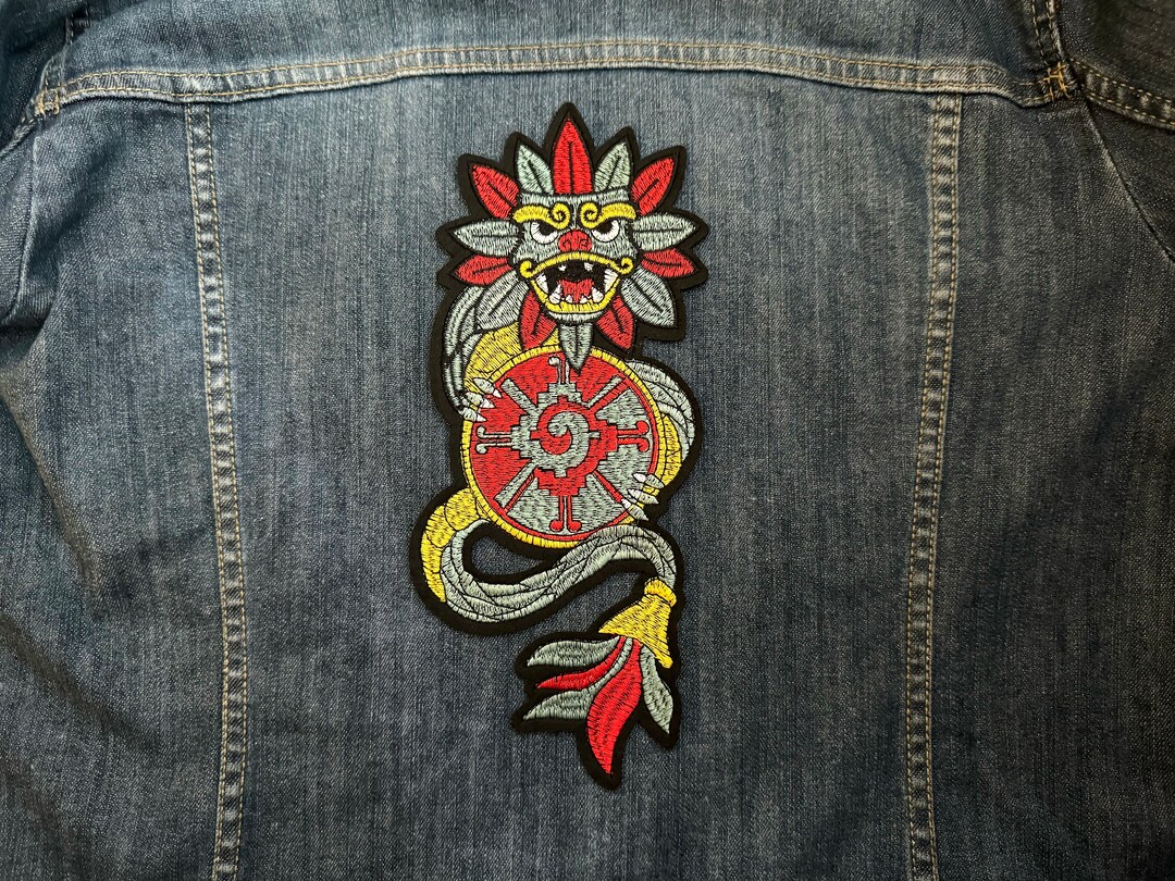 Quetzalcoatl Warrior Aztec Mexican Dragon Large Iron on Patch or Sew ...