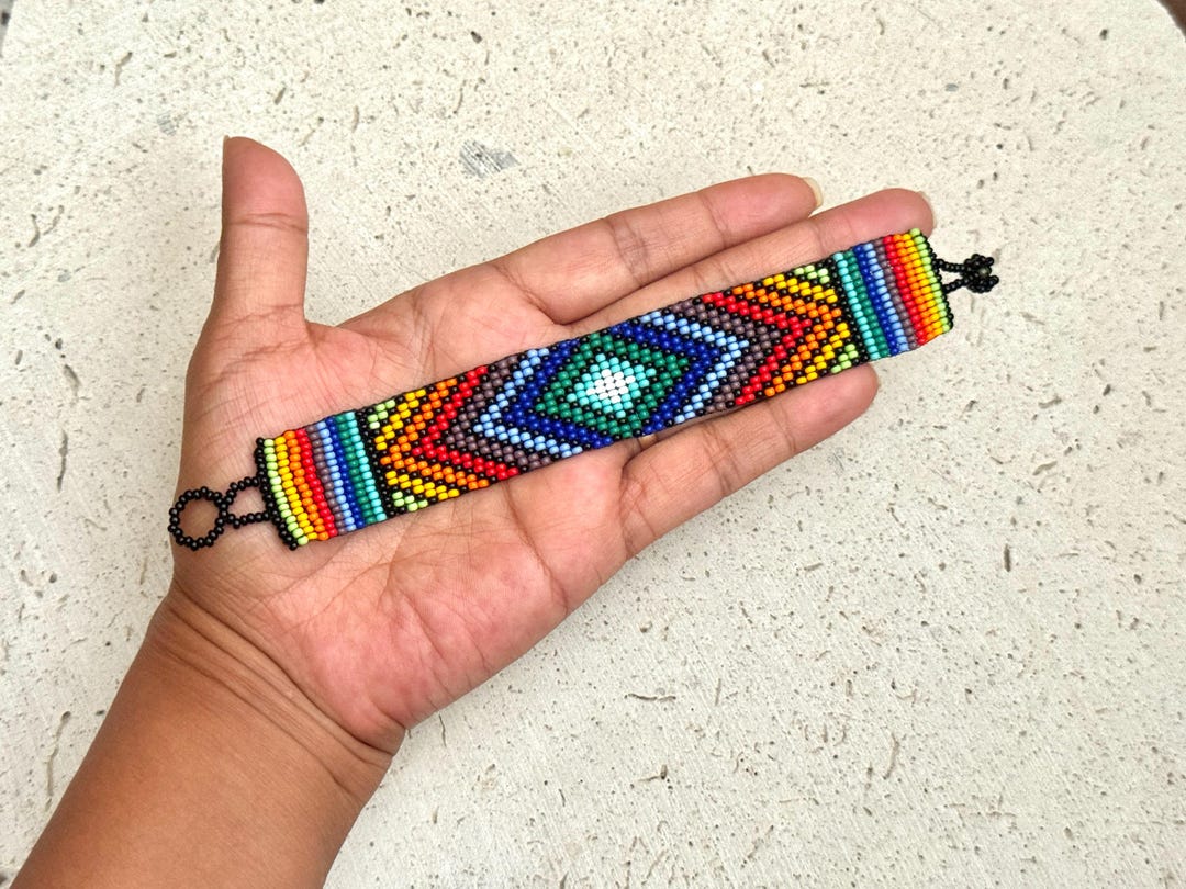 Native Ethnic Huichol Inspired Mexican Bracelet Seed Beaded Jewelry ...