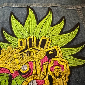 Aztec Quetzalcoatl Head Embroidered Iron on Patch or Sew Patch Mexican ...