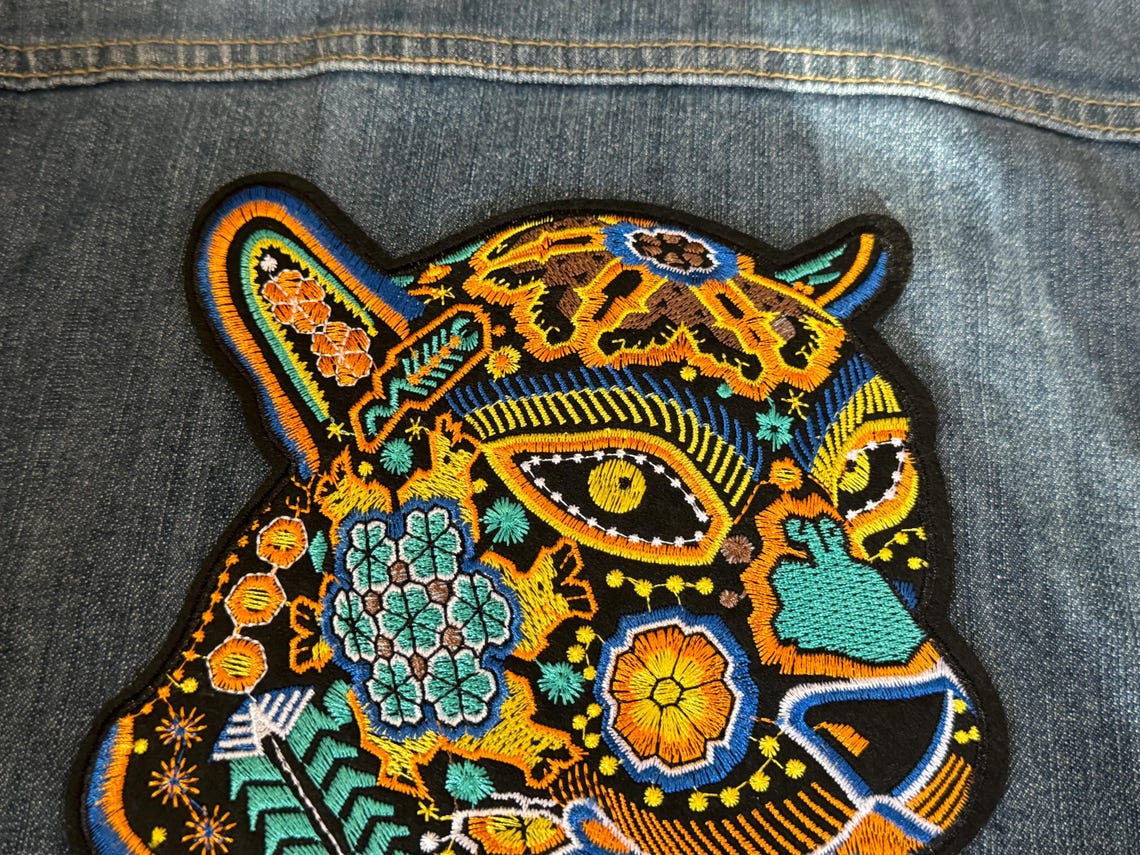 Jaguar Ethnic Native Large Iron on Patch or Sew Patch for Clothing ...