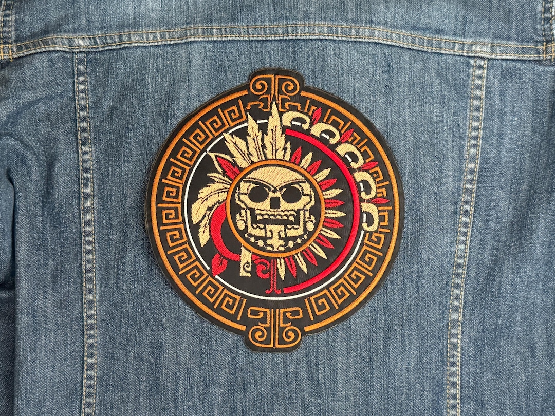 Mexican Mictlantecuhtli Aztec God of Dead Iron on Patch Large ...