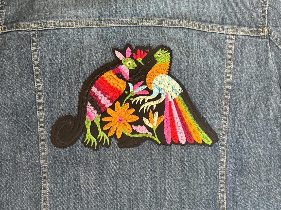 Otomi Birds Iron-on Patch: Mexican Embroidered Appliqué Folk Art - Etsy