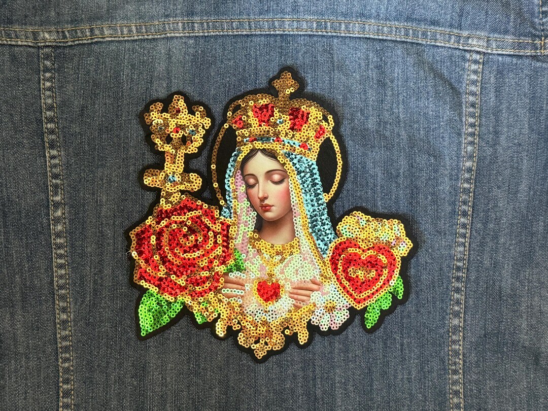 Mary Royal Madonna Patch Glue or Sew Appliqué Sequin & Fabric Our ...
